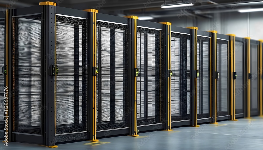 Data center operations server rack management industrial facility high-tech environment wide ...