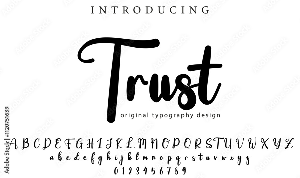 Trust Font Stylish brush painted an uppercase vector letters, alphabet ...