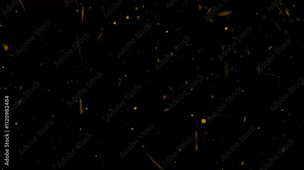 Abstract air dust particles Loop animation on black background with ...