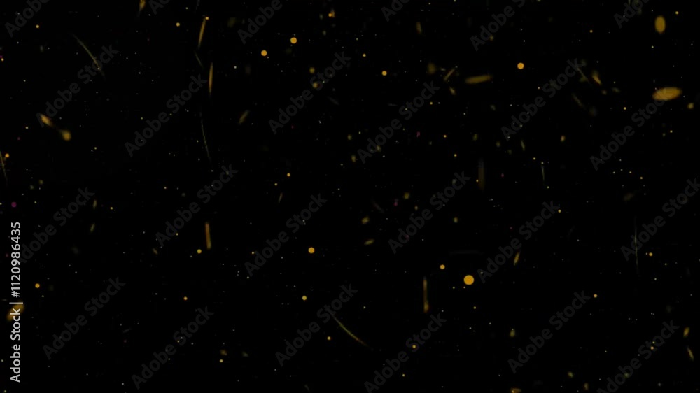 Abstract air dust particles Loop animation on black background with ...