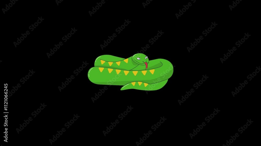 2d cartoon snake animation 4k. snake icon animation. Animation of a ...