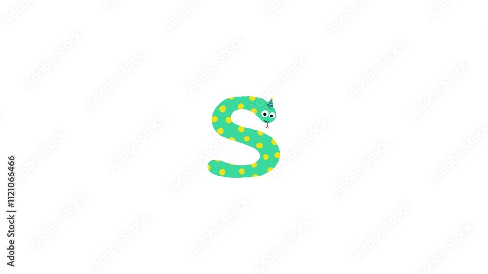 2d cartoon snake animation 4k. snake icon animation. Animation of a ...