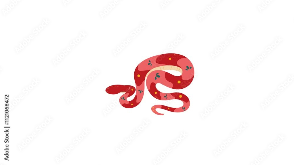 2d cartoon snake animation 4k. snake icon animation. Animation of a ...