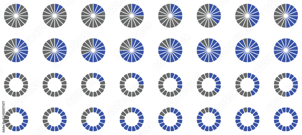 Circle pie chart as donut infographics data presentation. Charging ...