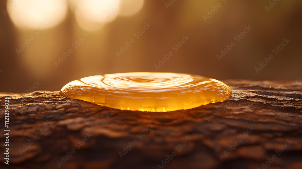 Maple syrup flowing from a tree, capturing the natural process of ...