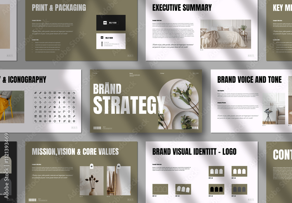 Brand Strategy Presentation Layout Stock Template | Adobe Stock