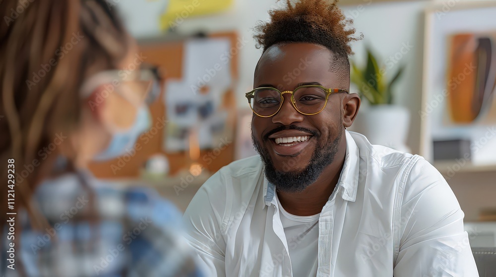 HR manager discussing job benefits and perks with a potential employee ...