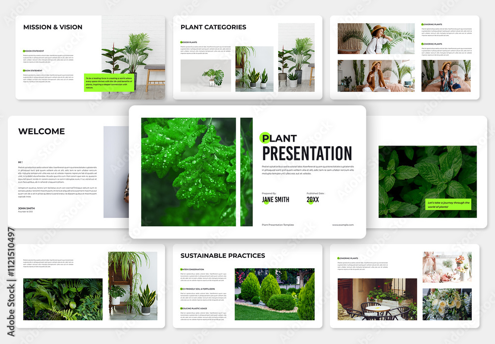 Plant Presentation Template Stock Template | Adobe Stock