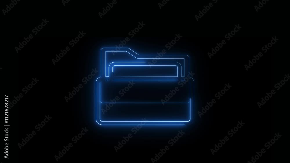 Glowing neon file folder sign. Glowing neon Folder icon isolated on ... Glowing neon file folder sign. Glowing neon Folder icon isolated on ...