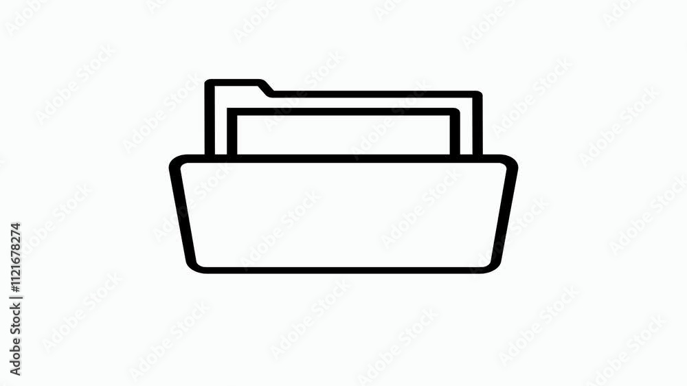 Glowing neon file folder sign. Glowing neon Folder icon isolated on ...