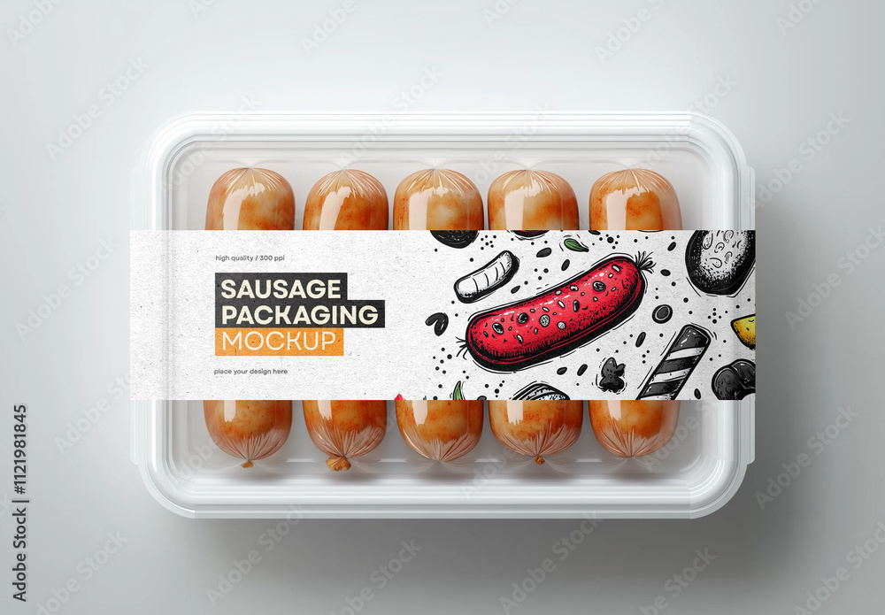 High-Quality Sausage Package Mockup – AI-Generated Design Featuring ...