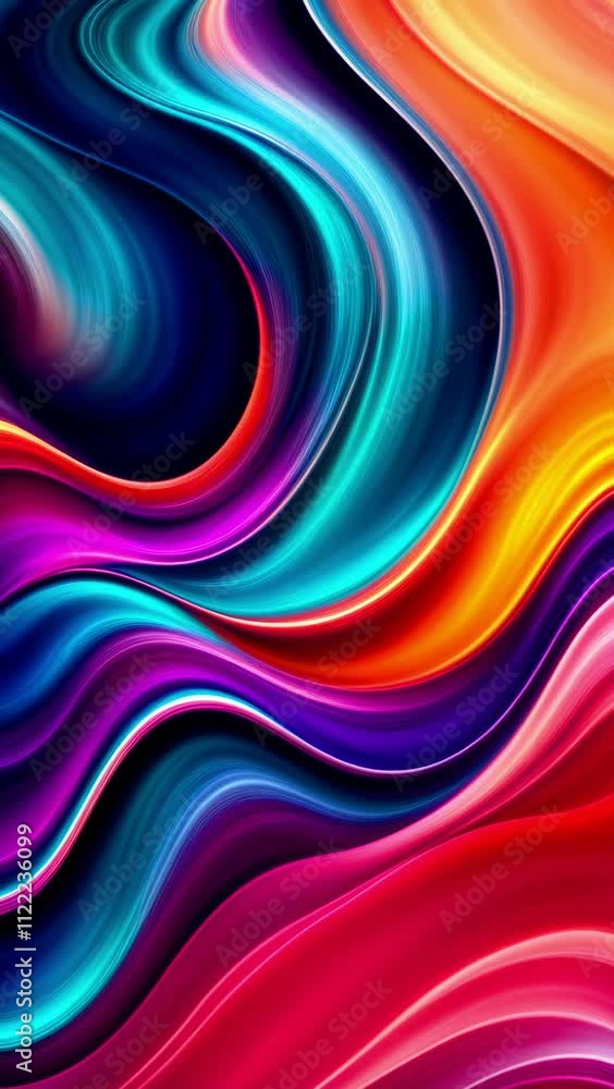 Vibrant Colorful Swirls Abstract Background 4K Vertical Video ...