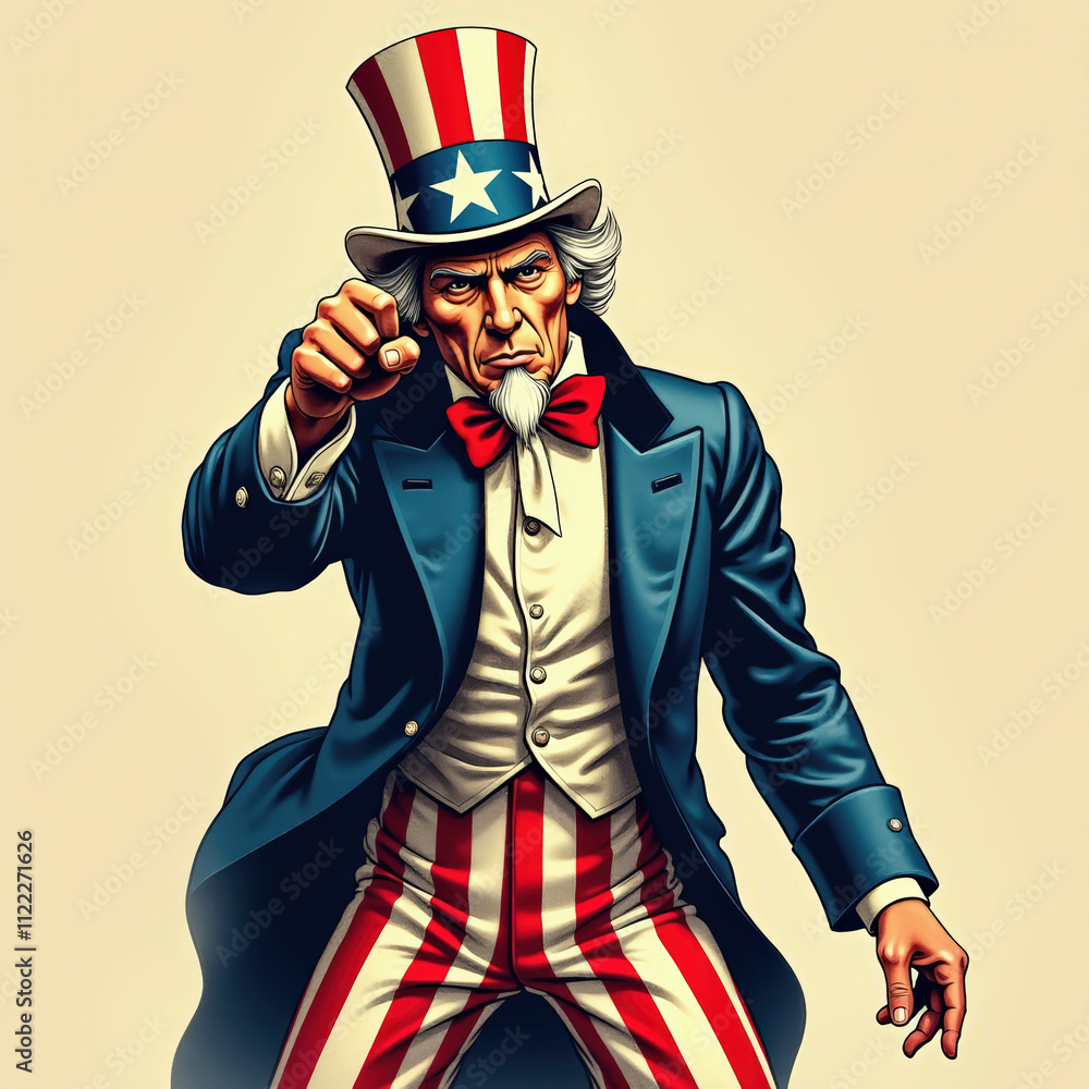 This image features Uncle Sam, the iconic representation of American ...