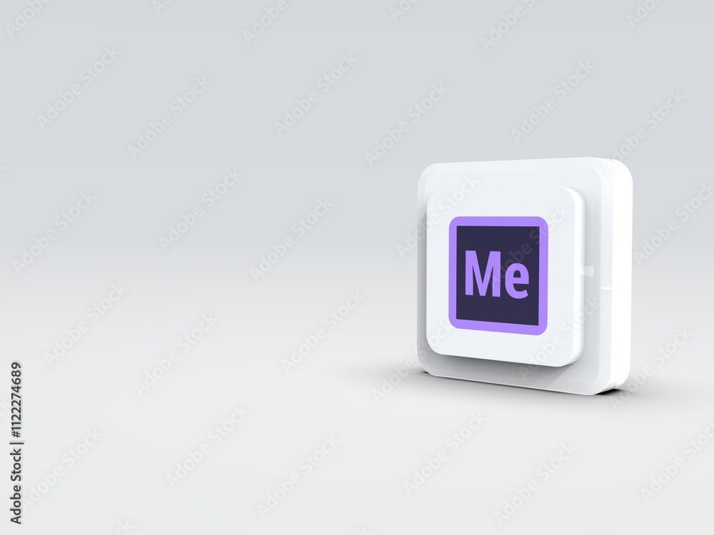 Adobe media encoder logo in big sur style 3d render icon design concept ...