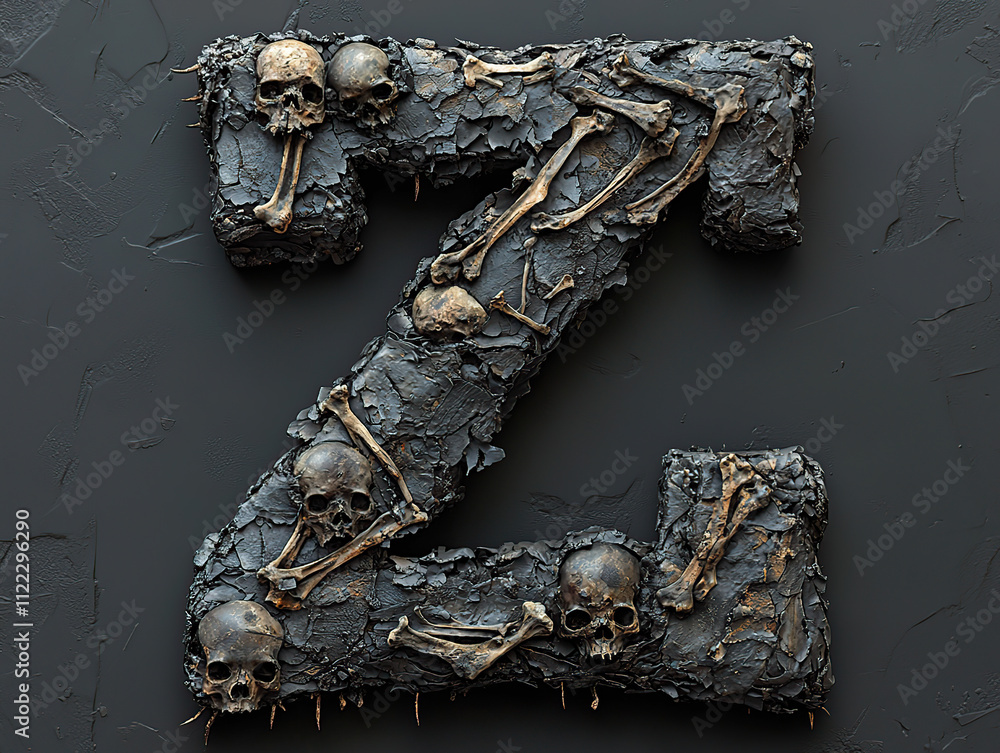 skeleton font, letters, alphabet, bones, skulls, gothic, spooky, eerie ...