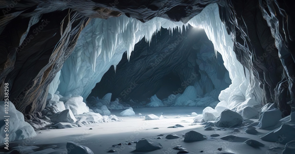 Photo & Art Print The glacial calving process reveals a hidden cavern ...