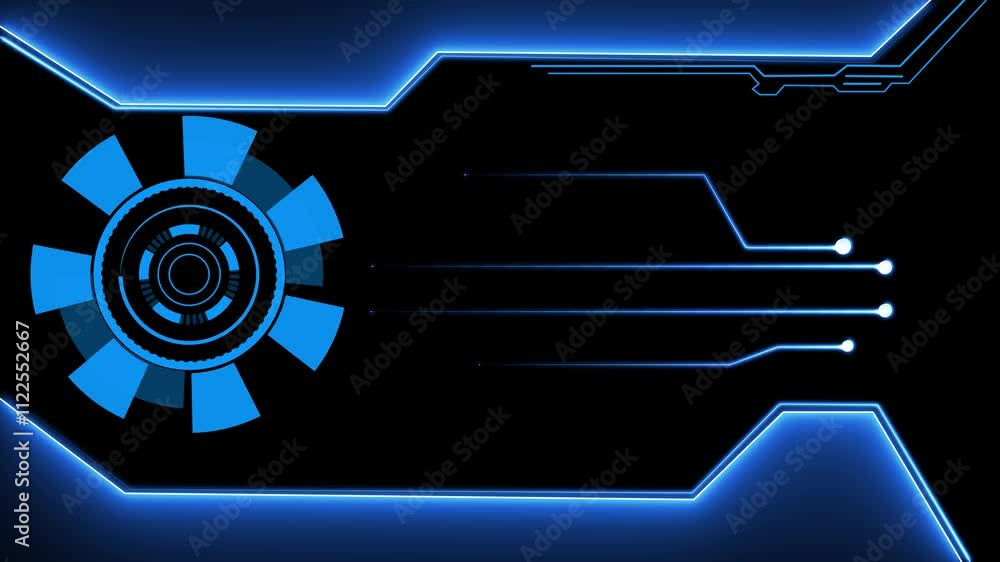 abstract technology background concept circle circuit digital metal red on hi tech future design ...