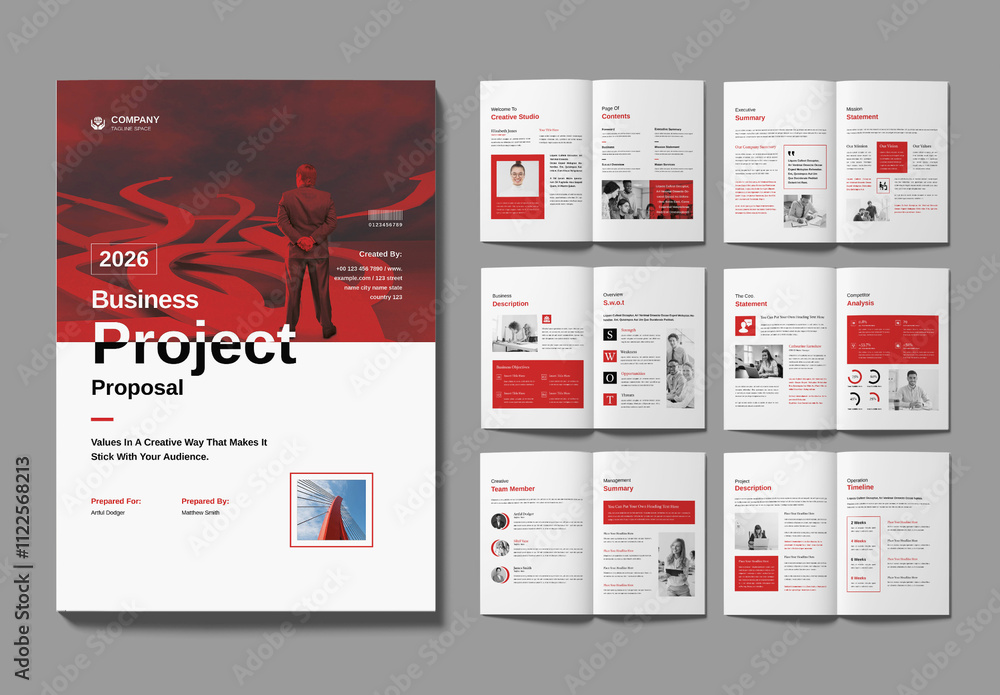 Business Project Proposal Template Layout Stock Template | Adobe Stock