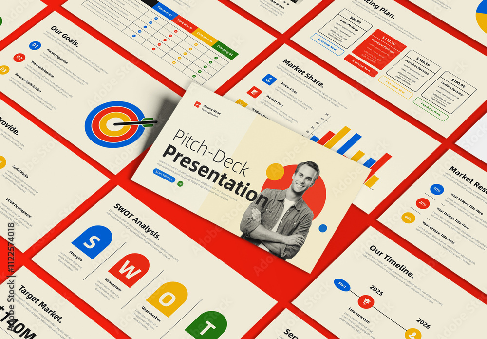 Professional Pitch Deck Business Presentation Template Stock Template ...