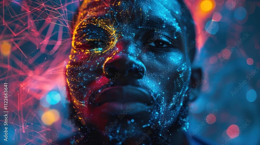 Mesmerizing digital portrait of a male model with striking facial ...