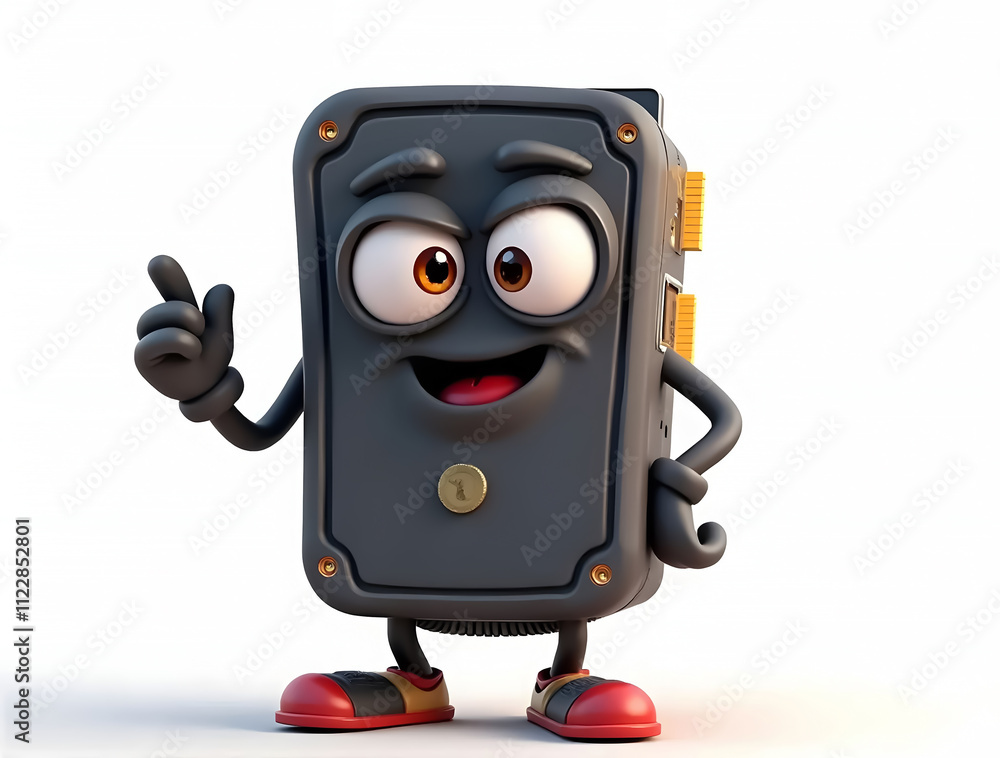 Funny 3D GPU with Eyes and Legs – Isometric Flat Vector of Video ...