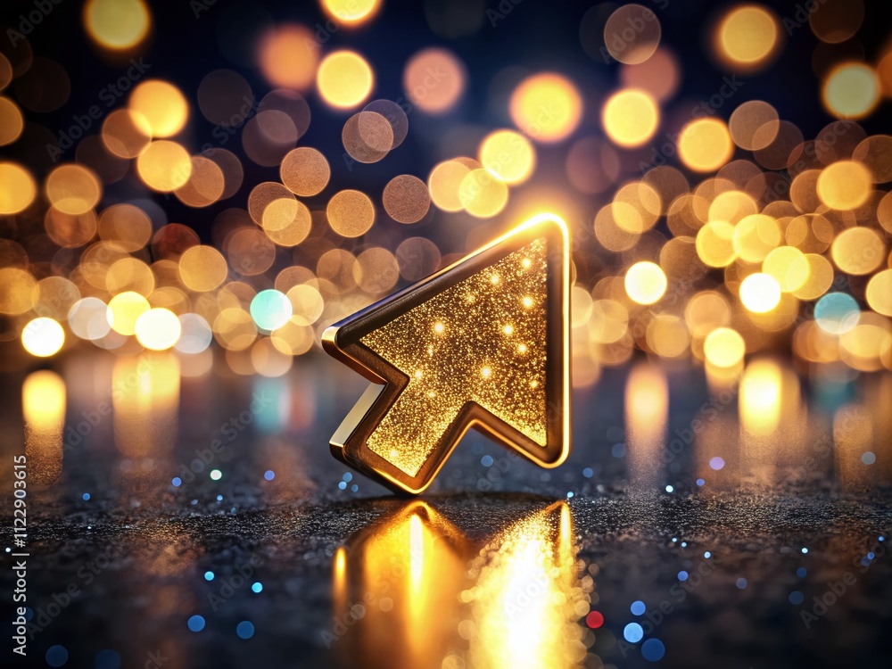 Elegant Gold Cursor on Night Background - Perfect for Digital Design ...
