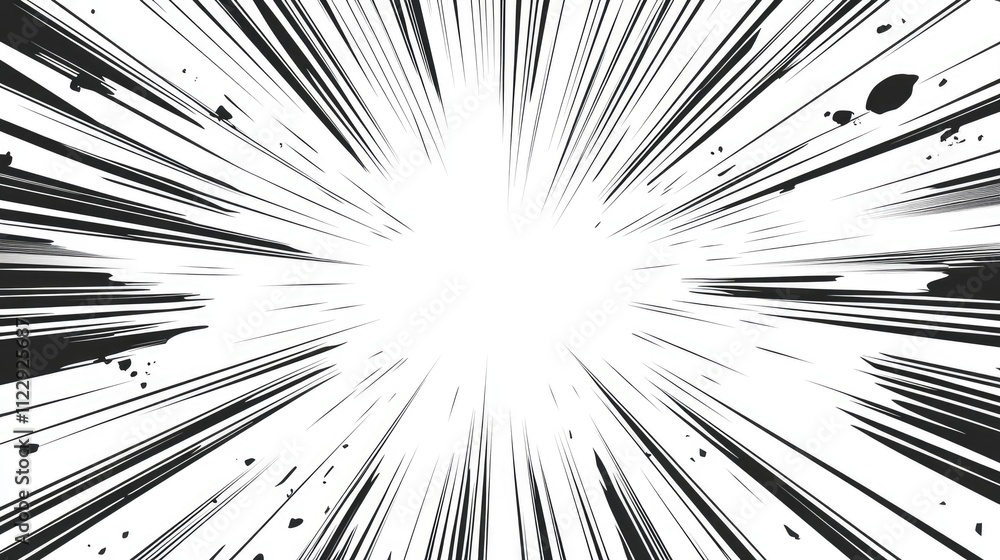 Comic manga transparent background, explosion or anime motion speed ...