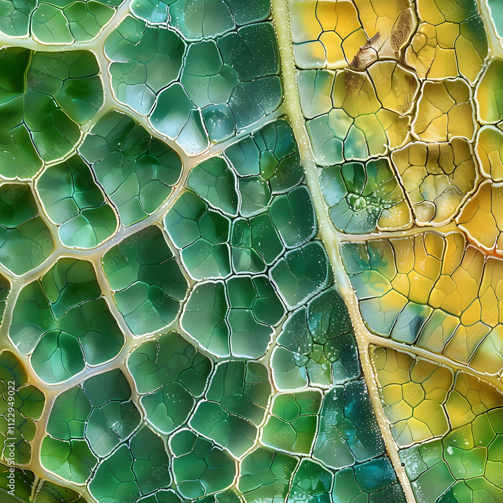 Intricate Cellular Structure Of A Leaf: Choreographed Display Of ...