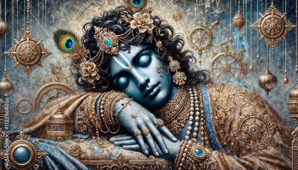 artistic representation of lord krishna in modern yet mythological ...