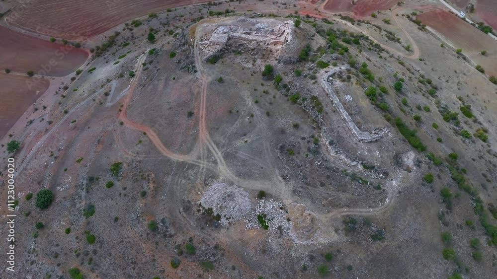 Celtiberian site of Castil de Griegos near Checa. Aerial view from ...