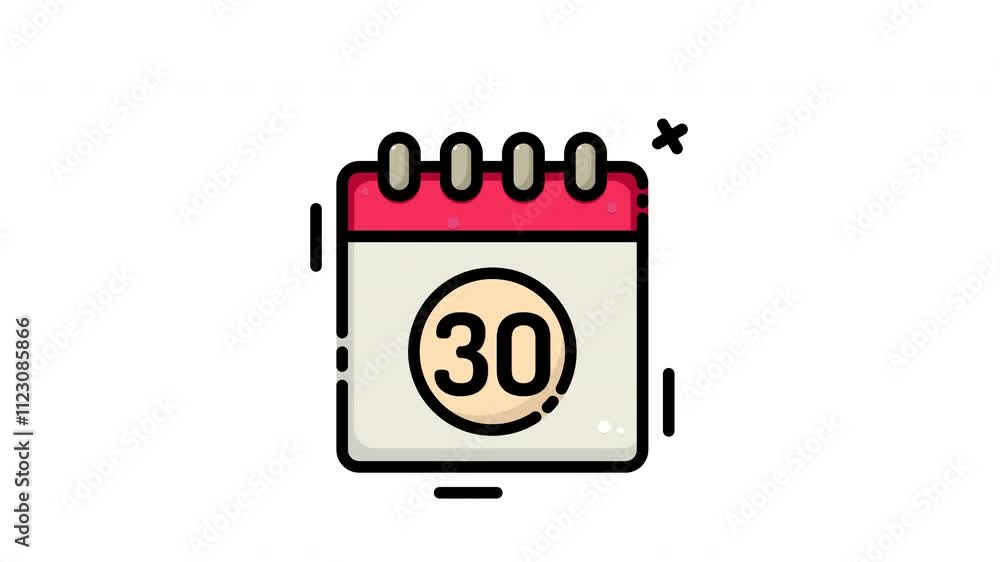 30th calendar animation. Great for deadlines, project planning, time ...