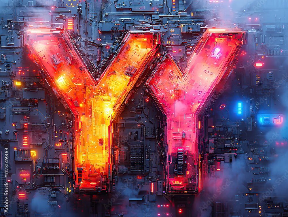 3D font, letters, alphabet, technology, modern, stylish, futuristic ...