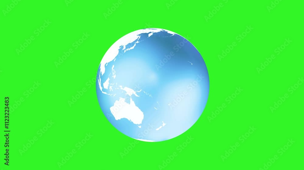 Seamless loop animation of rotating Earth. Map of the Planet isolated ...