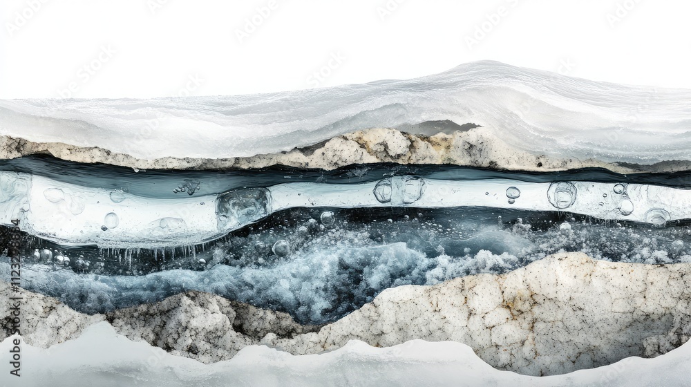 Photo & Art Print Layers of ancient ice exposed in a cross-section ...