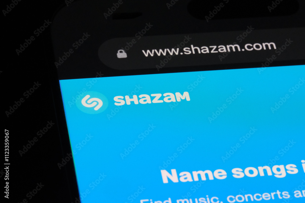 Shanghai,China-Dec.8th 2024: Shazam app software brand logo on website ...