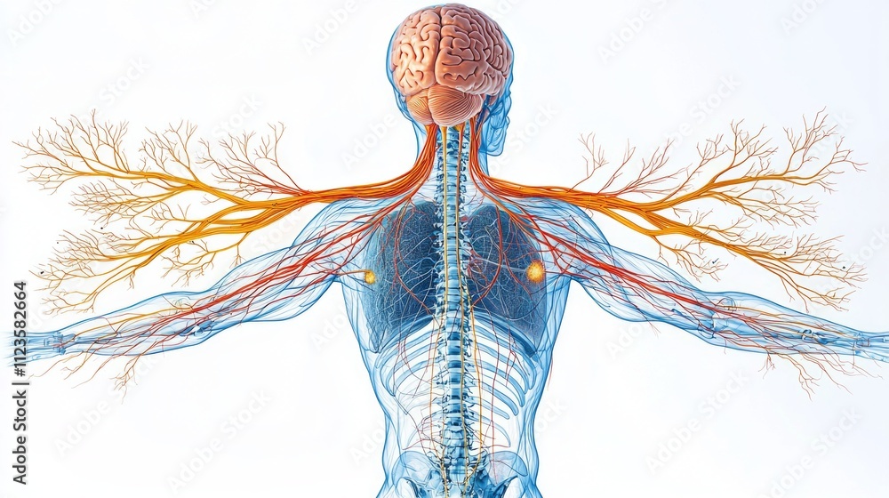 professional medical illustration accurately depicts sympathetic ...