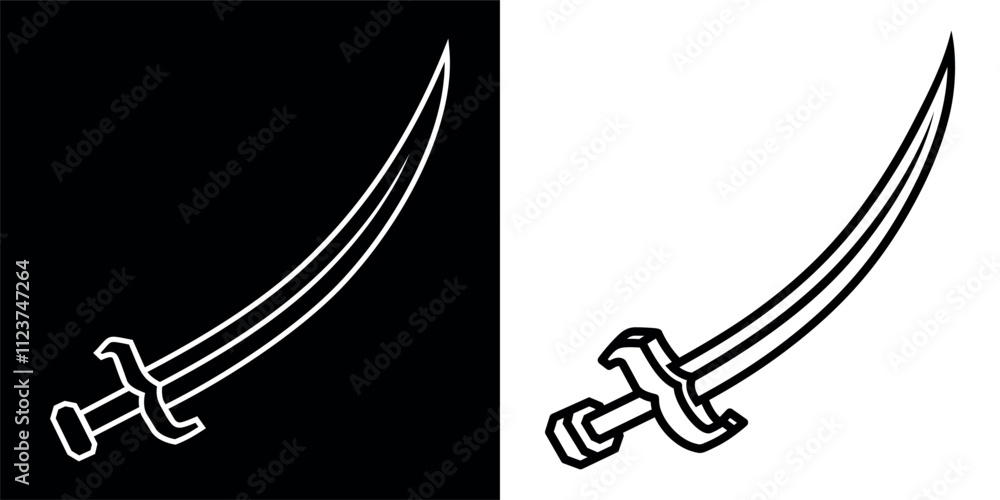 Sabre icon. Two sabers, symbol of pirates or robbers. Attribute of ...