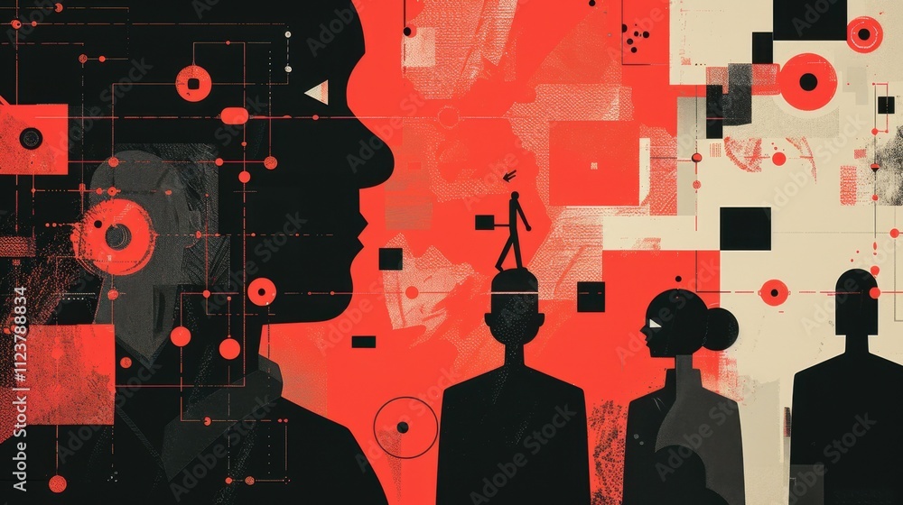 Stock illustration Viral misinformation in red and black with visual ...