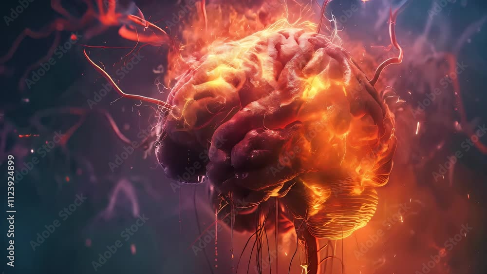 Cerebral Amyloid Angiopathy the cerebral bleeding of the brain. 素材庫影片 ...