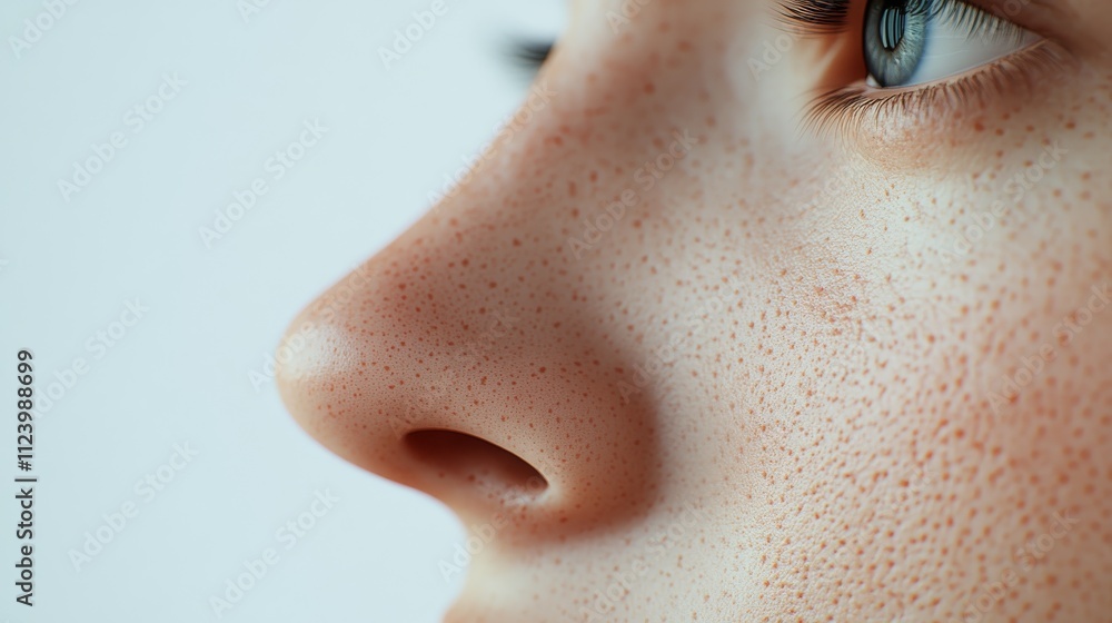 anatomically accurate nose modeling, delicate epidermal texture, warm ...