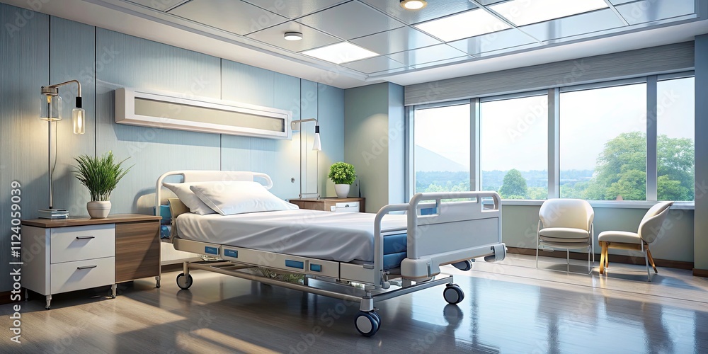 Hospital Bed Empty, Sterile Hospital Room, Medical Ward, Healthcare ...