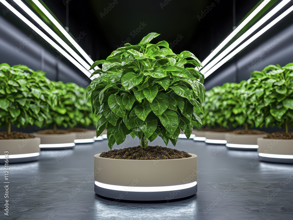 vibrant indoor vertical farming setup featuring lush green plants in ...