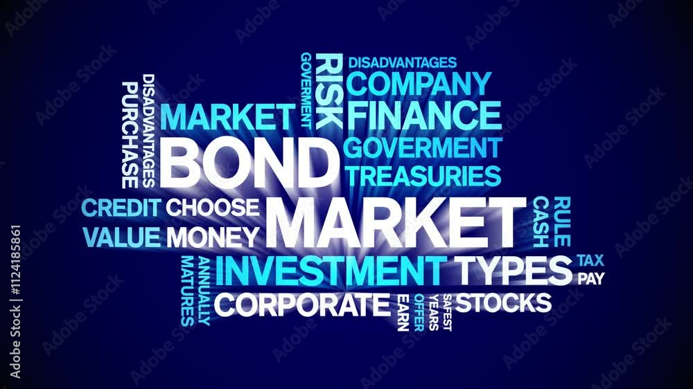 Bond Market animated word cloud;text design animation tag kinetic ...