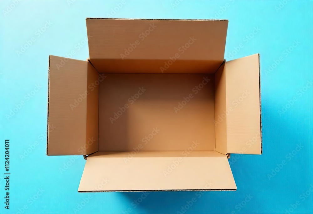 cardboard box topdown view, empty packaging, open empty box, Stock ...