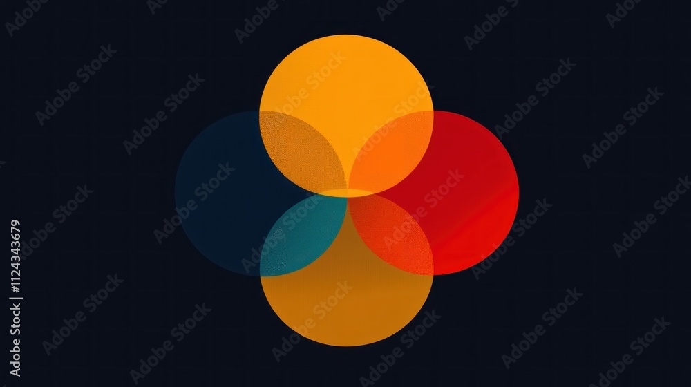 An innovative logo with overlapping circular shapes creating an abstract representation of a ...