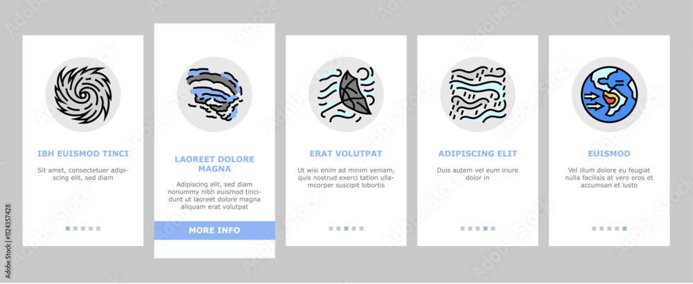 hurricane cyclone storm wind onboarding mobile vector typhoon rain ...