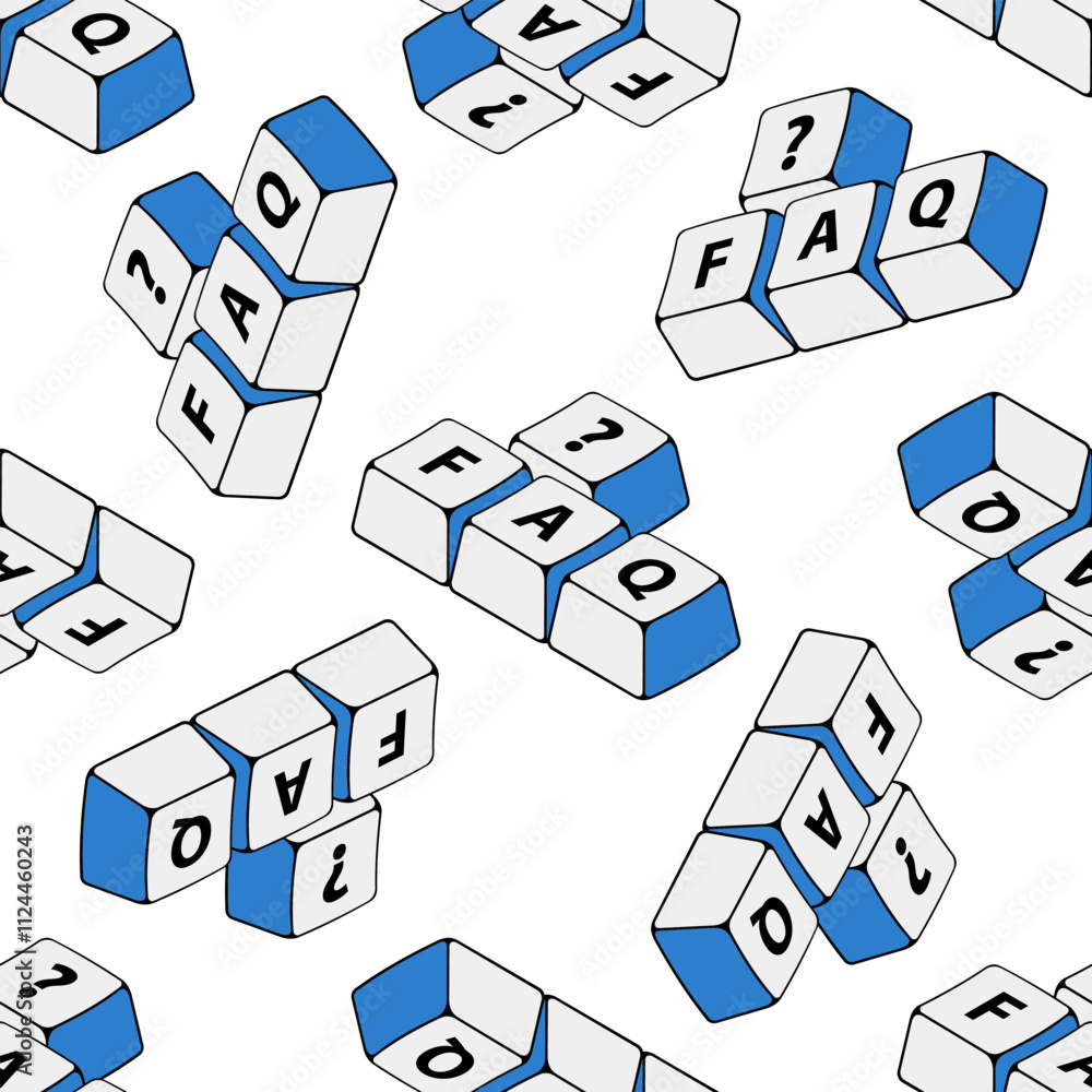 Vetor de Vector seamless pattern with isometric keyboard buttons with ... Vetor de Vector seamless pattern with isometric keyboard buttons with ...