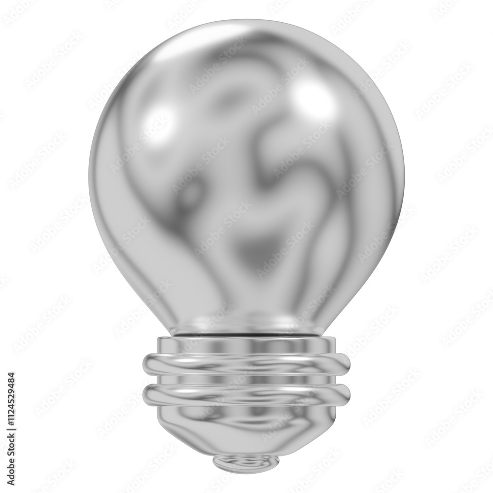 ภาพประกอบสต็อก Silver light bulb png 3D element, transparent background ...