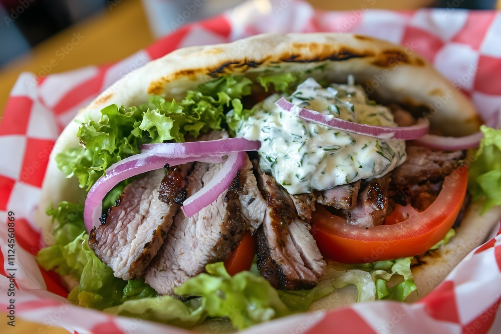 Poster A macro view of a tasty and traditional greek gyros – Wall Art ...