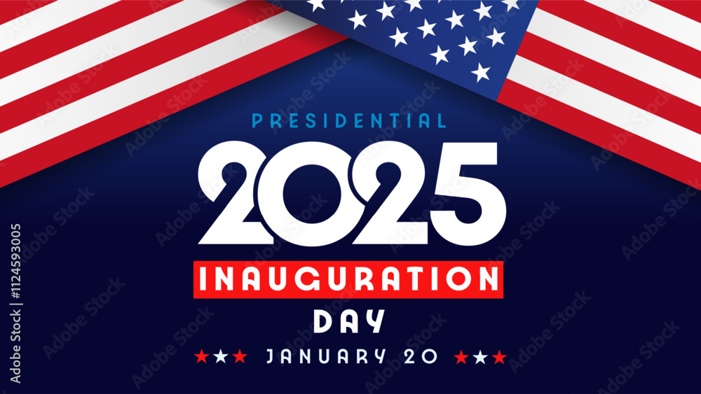 Banner for the inauguration day of the US president in 2025. Editable ...